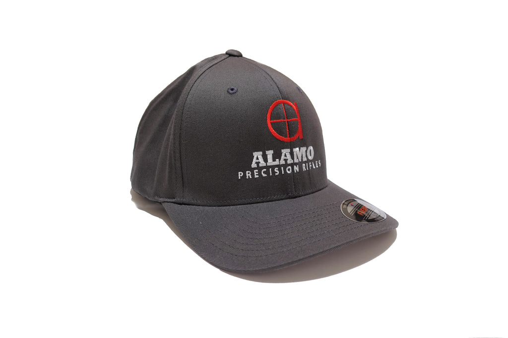 APR FlexFit Hat Gray with Red Logo S/M – Alamo Precision Rifles